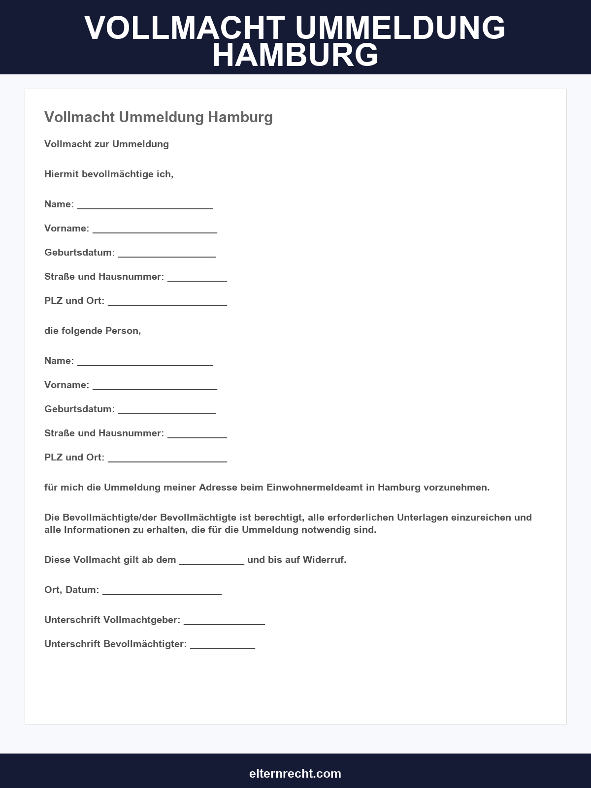 Ummeldung Hamburg Kosten
